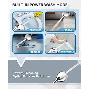 JDO Shower Head with Handheld, High Pressure Handheld Shower Head 7 Settings, Detachable Shower Head Set with Stainless Steel Hose and Shower Bracket (Chrome)