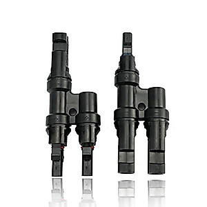 Qnbes 1 Pair Branch Connectors Solar Connectors Y Connector in Pair MMF+FFM for Parallel Connection Between Solar Panels