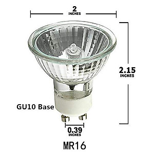 CTKcom 20W MR16 Halogen Light Bulbs GU10 Base(6 Pack)- 120Volt 20Watt MR16 Halogen Lamp with UV Glass Cover Spotlight Flood Light Bulb,Halogen Reflector Fiber Optic Bulb 2000 Life Hours GU10 120V 20W