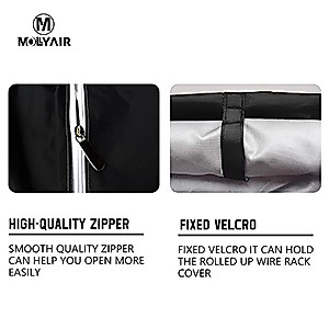 MOLLYAIR Shelf Cover - Black Oxford Cloth Fabric with Waterproof and Water-Resistant Coating,36x18x54 inch