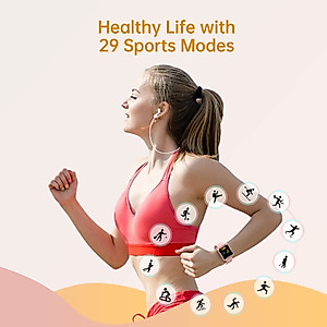 MAXTOP Smart Watch Compatible iPhone Android,Fitness Tracker Watches with Heart Rate Monitor,Sleep Monitor & Blood Oxyen Monitor,Smartwatch for Men Women (T6 Pro Pink)