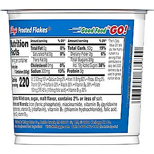 Kellogg's Frosted Flakes Breakfast Cereal Cups, 8 Vitamins and Minerals, Kids Snacks, Original, 25.2oz Case (12 Cups)
