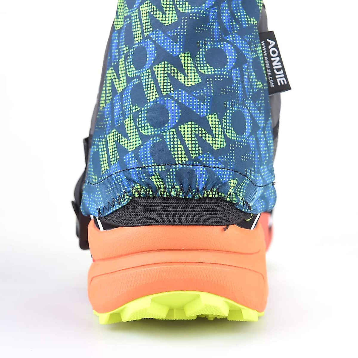 AONIJIE Low Trail Gaiters Reflective Ankle Gators Protective Shoe Covers with UV Protection & Breathable & Sand Prevention for Triathlon Marathon Hiking (Black Green)