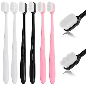 6 PCS Upgraded Extra Soft Floss Toothbrush Ultra Soft-bristled Sensitive Toothbrush Manual Micro Nano Toothbrush Good Cleaning for Adult Teeth Kid Children, No Harm to Gum