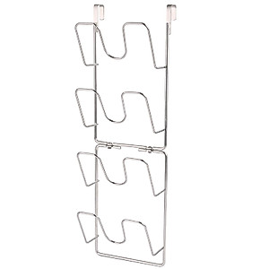 Wealrit Pot Lid Organizer for Cabinet Door 4 Tier Pot Lid Holder Pot Cover Holder Rack Hanging Pot Lid Holder Pot Lid Storage(Silver)