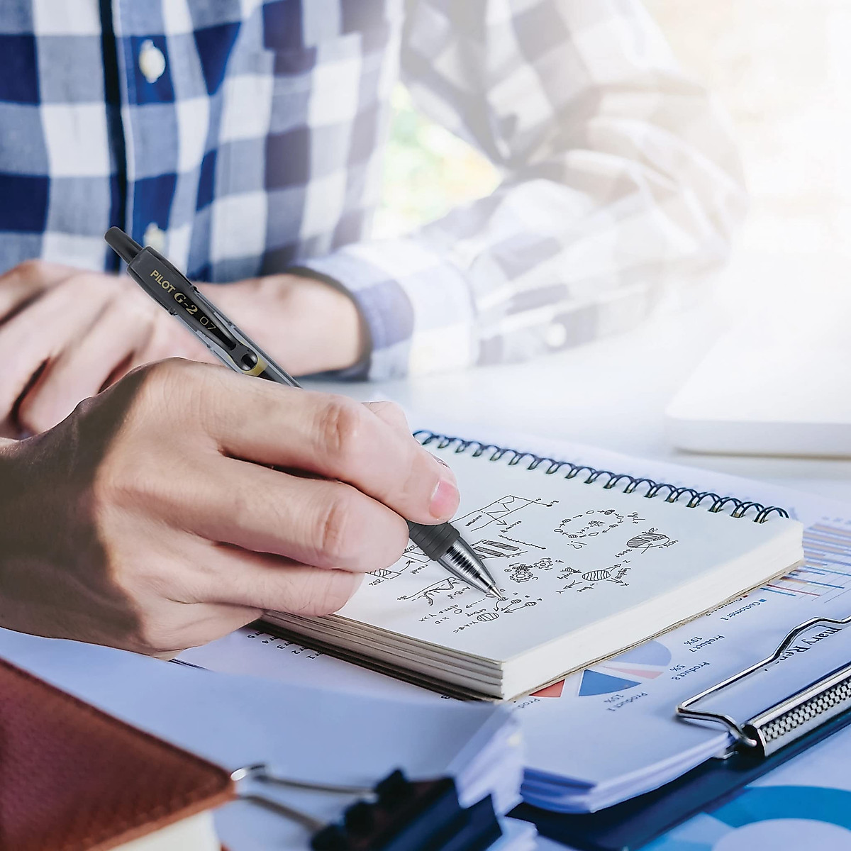 PILOT G2 Premium Refillable and Retractable Rolling Ball Gel Pens, Fine Point, Black Ink, 5-Pack (31078)