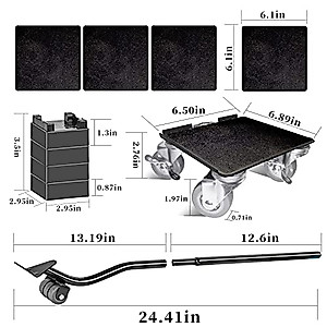 ZFULVO Furniture Mover Dolly Set,Larger Size Heavy Duty Furniture Movers,Carbon Steel Material Furniture Moving Tool,with 4 360° Rotatable Rubber Universal Wheels,Maximum Load 1500KG/3306LBS