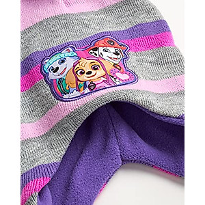 Nickelodeon Paw Patrol Girls Winter Hat and 2 Pair Mittens or Gloves (Age 2-7), Size Age 4-7, Paw Patrol Purple/Grey Glove 4-7
