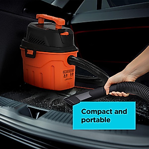 BLACK+DECKER Shop Vacuum Wet and Dry, 3 Gallon 3.0 Peak HP, 3-in-1 Portable Shop Vacuum with Accessories, Vacuum Cleaner for Home, Pet and Car(BDXV18910P-3)