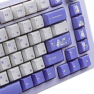 EPOMAKER Bunny 134 Keys Cherry Profile PBT Dye Sublimation Keycaps Set for Mechanical Gaming Keyboard, Compatible with Cherry Gateron Kailh Otemu MX Structure
