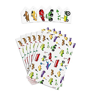 CENTRAL 23 Boys Birthday Wrapping Paper - 6 Sheets of Gift Wrap - Car Rocket Airplane Tractor Gifts - For Birthday Baby Shower - Recyclable