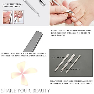 Professional Pedicure Kit, 26 in 1 Stainless Steel Foot Care Tools With Foot File and Callus Remover for Men Women Travel