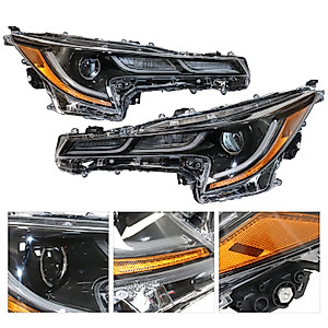 Guaopom LED Car Headlights Headlamp Drivers Passengers Side Car Headlights Compatible With For Toyota Corolla 2020-2021 Black Housing Halogen Lamp Left Right Side Headlamp Direct Replacement (L+R)