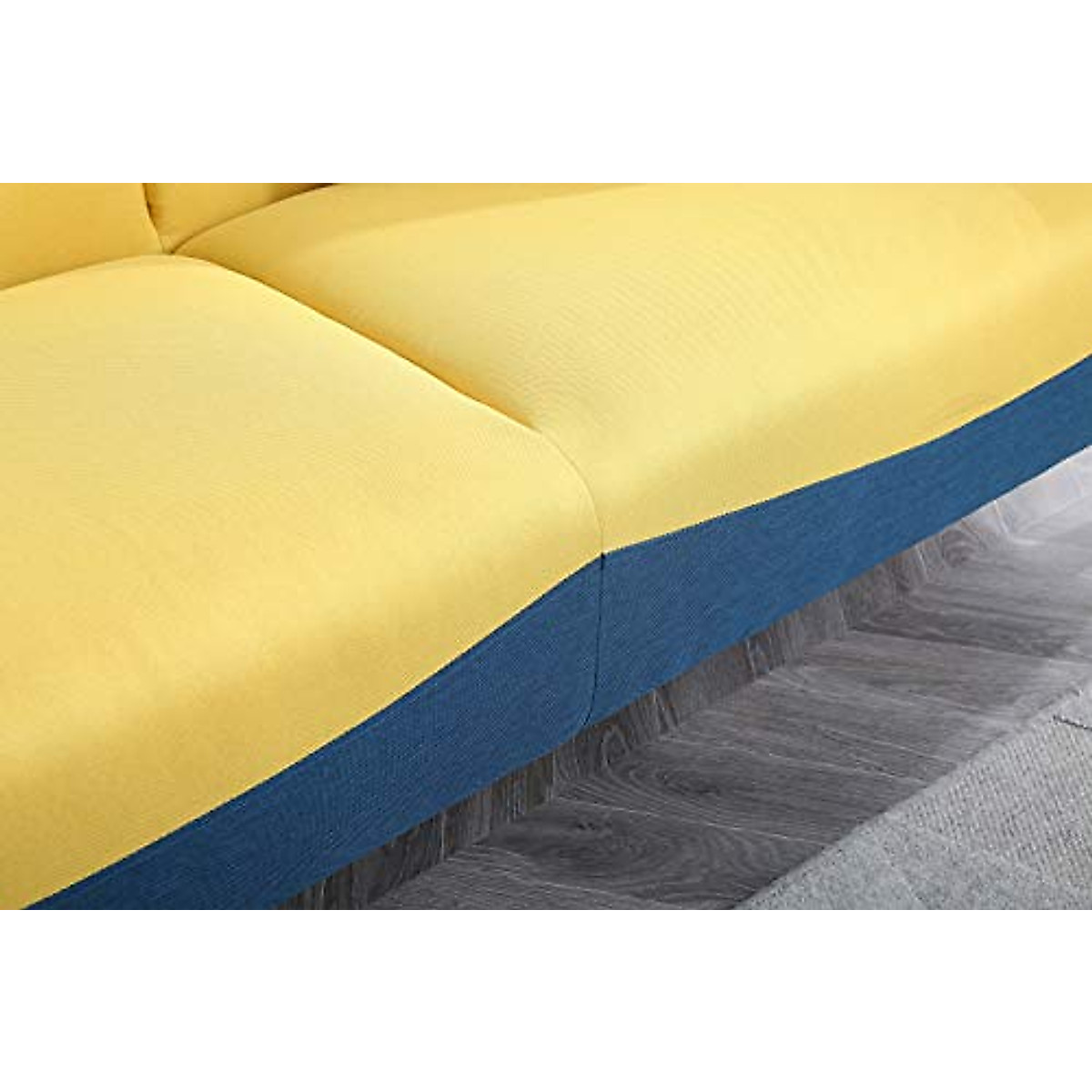 Greatime Linen Fabric Upholstery Modern Design Loveseat with Toss Pillow and Wood Legs