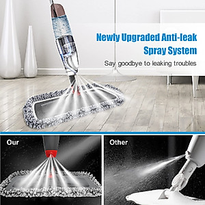 Spray Mop for Floor Cleaning - Microfiber Floor Mop with 3 Washable Pads,550ML Refillable Bottle, Reusable Flat Mop with Sprayer for Hardwood Laminate Wood Ceramic Floor Cleaning,Dry Wet Use