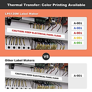 SUPVAN Label Maker Machine LP5120M Thermal Label Printer with Keyboard Multiple Template Available Laminated Label for Organization Work Office Black
