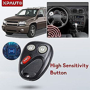 NPAUTO Key Fob Fits for Chevy Silverado Avalanche Suburban Tahoe SSR Equinox 2003 04 05 2006 GMC Sierra Yukon XL/ Saturn Vue/ Hummer H2/ Cadillac Escalade/ Pontiac Keyless Entry Remote, LHJ011, 2Pcs