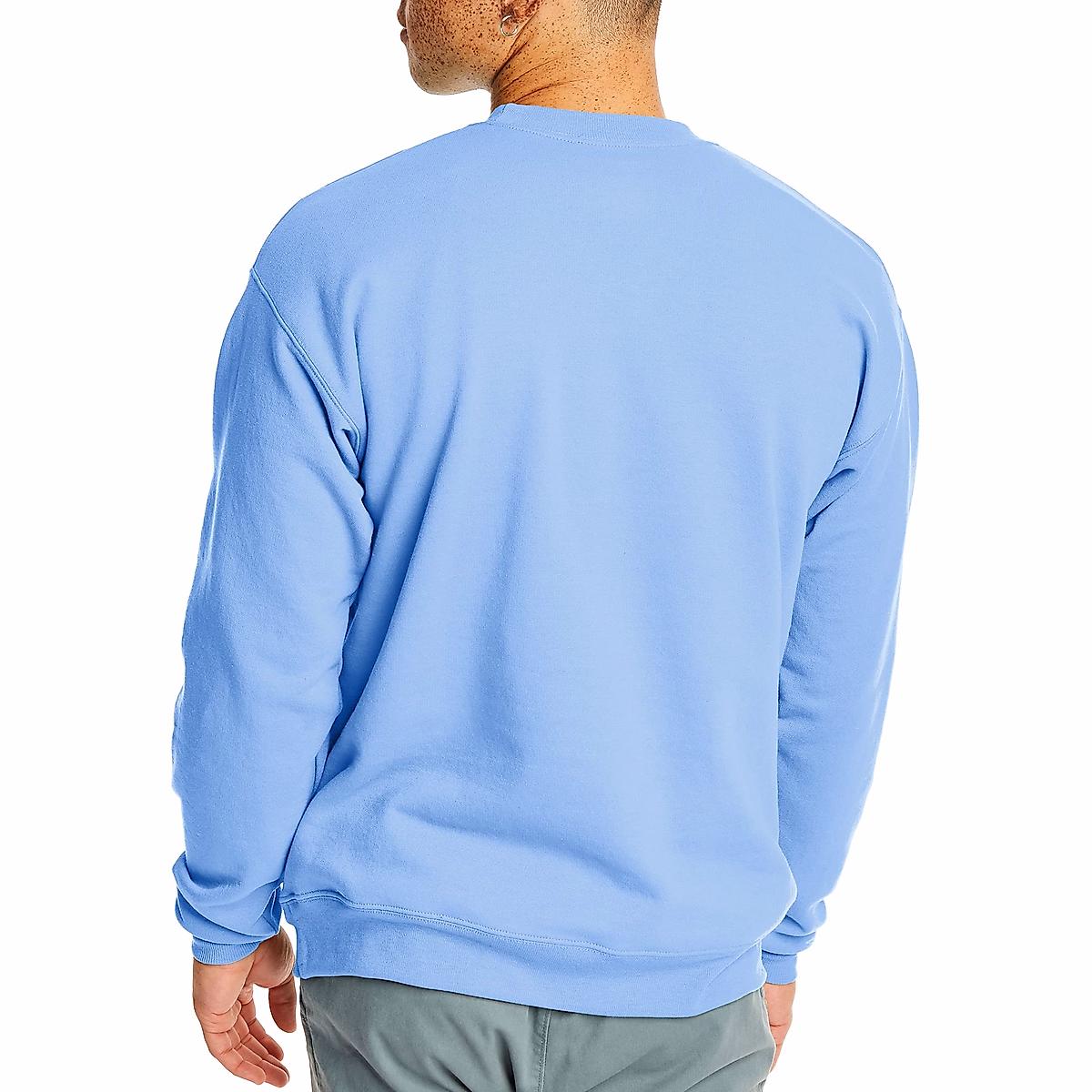 Hanes Men's EcoSmart Sweatshirt, Light Blue, Large