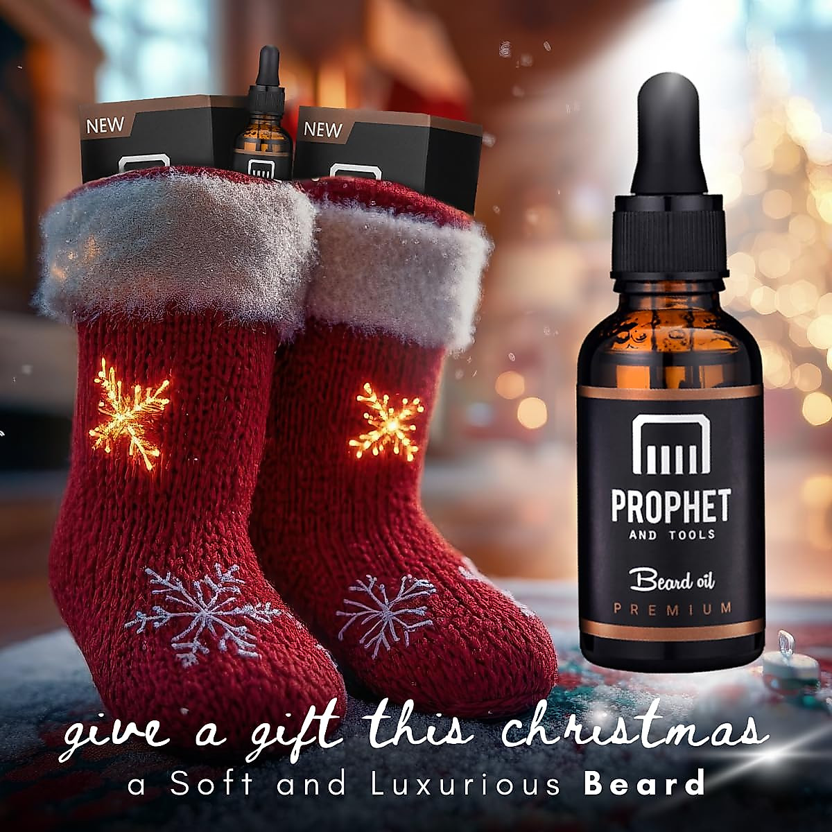 Prophet and Tools Premium Unscented Beard Oil & Comb Set - Thickens and Softens Beard, Relieves Itch & Dry Skin, 100% Natural, Fast-Absorbing Formula - Perfect for Beard Growth & Grooming - 1 oz