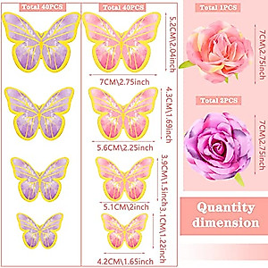 99 Pcs Purple Pink Cake Decorations Ball Butterfly Palm Leaves Flowers Happy Birthday Cake Topper Boho Cake Decorations Purple Pink Party Supplies for Wedding Baby Shower Birthday