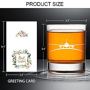 AGMdesign, Double sided Good Day Bad Day Don't Even Ask Airplane Pilot Flight Attendant Whiskey Glasses, Aviation Whiskey Glass Gifts for Him, Pilot, Husband, Brother, Dad, Grandpa