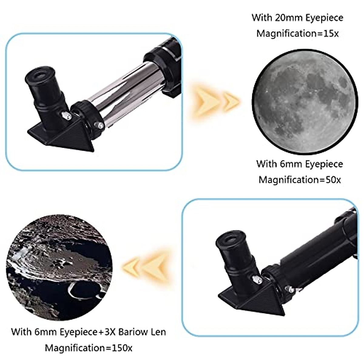 telescopes for Adults Astronomy, Kids 8-12,360mm70mm Aperture Portable Refractor Astronomy Beginners, with A Smartphone Adapter (Black)