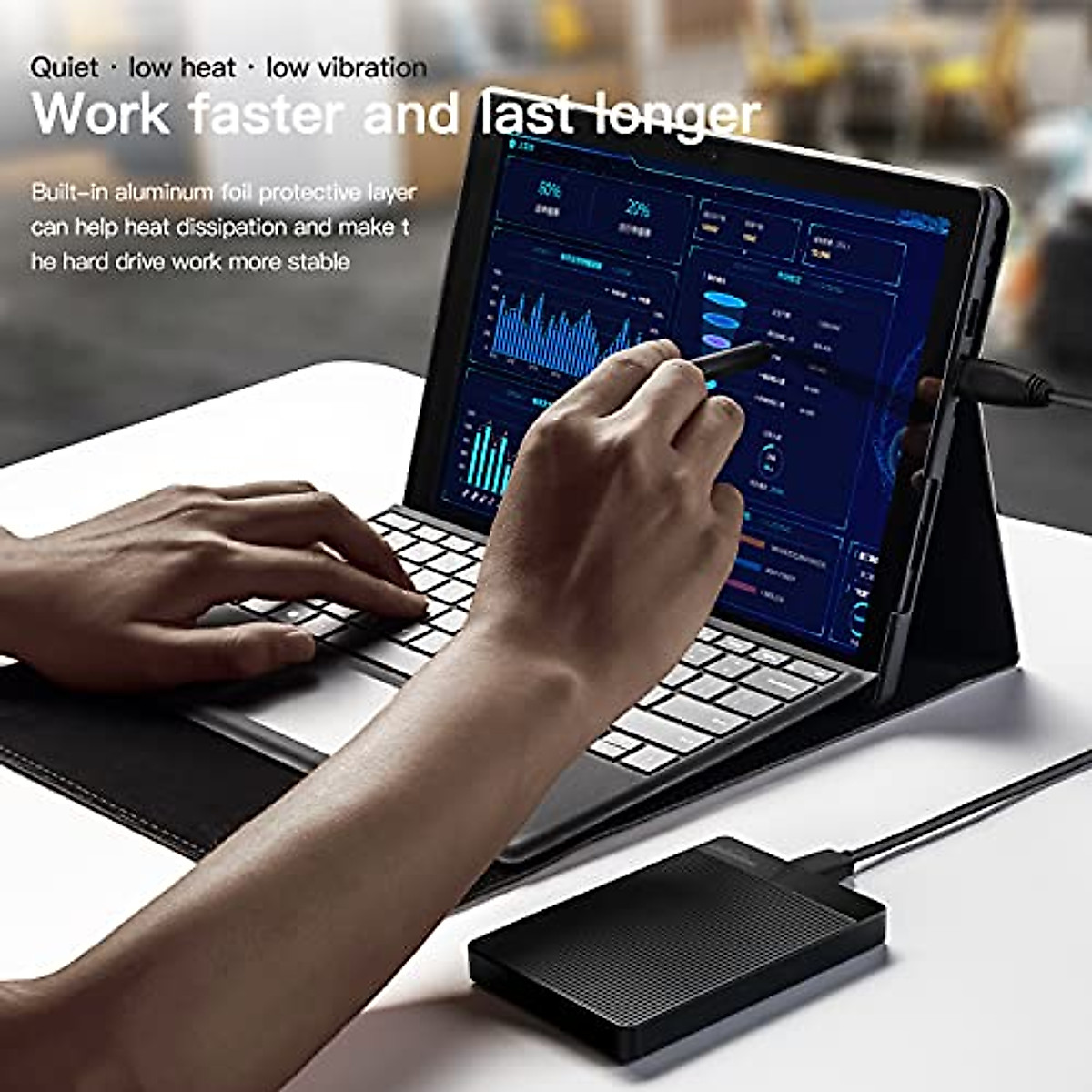 UnionSine 500GB 2.5" Ultra Slim Portable External Hard Drive HDD-USB 3.0 for PC, Mac, Laptop, PS4, Xbox one,Xbox 360-HD-2510(Black)