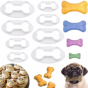 8 Pcs Dog Bone Cookie Cutters Dog Treats Cookie Cutter Bone Shape Cookie Cutters Homemade Dog Biscuit Treats Cutters for Dog Cat Homemade Treats