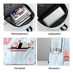 HTZXWK Anime Backpack for Women,Girl Backpack for School,Cute Anime Preschool Backpack Book Bag with Bicycle,Durable Lightweight Backpack Schoolbag for Kids Fans,Birthday Gifts for Teens