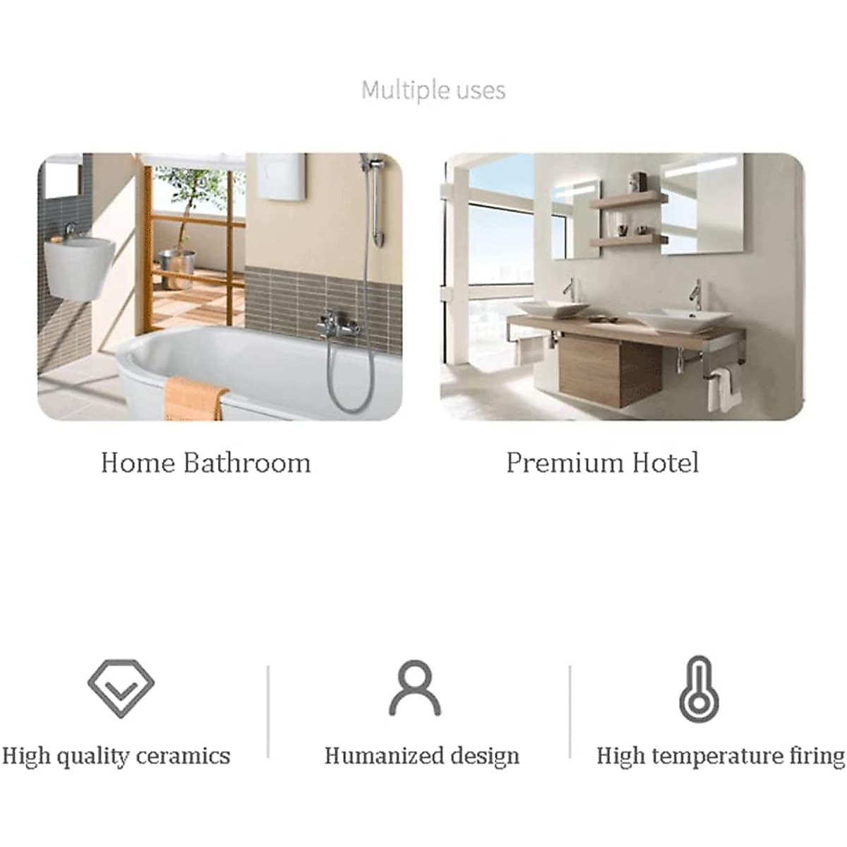 OUSIKA soap Dispenser Ceramic Soap Pump Refillable Matte Metal Pump Lotion Dispenser Non-Slip Bathroom Home Hotel 320 Ml / 10.8 Oz Soap (Color : White)