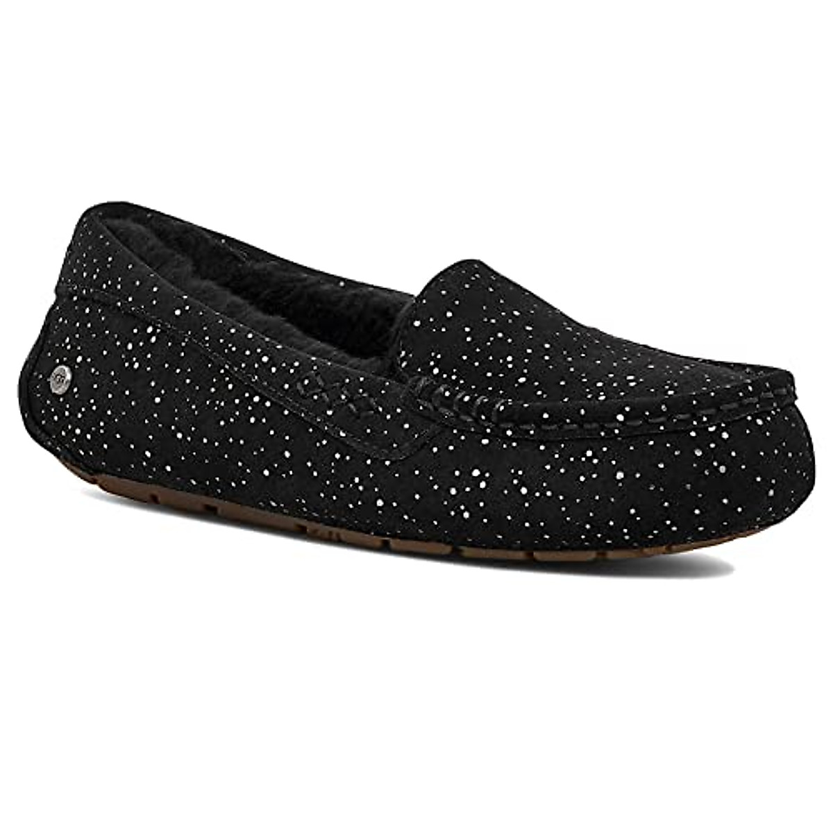 UGG Women's Ansley Metallic Spots Slipper, Black, 5