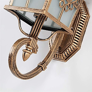 Zziyj LED Solar Wall Light Garden Outdoor Security Lights Vintage Solar Lantern Wall Lights for Patio Deck Yard Garden Fence Home Stairs Wall Lamp