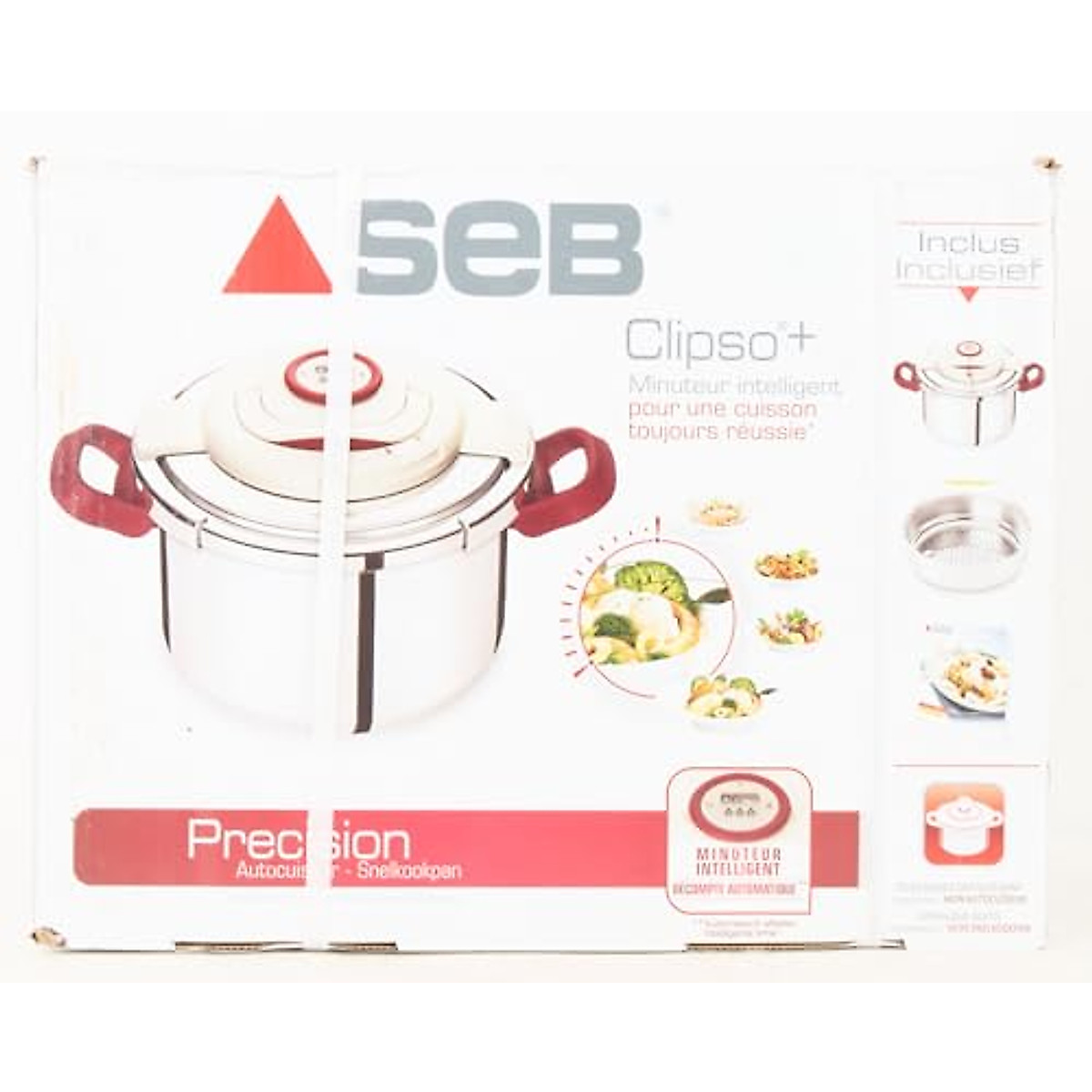 Seb Clipso+ Precision Pressure Cooker 6 L Stainless Steel Steamer, Healthy Steamer, Induction, Made in France P4410706