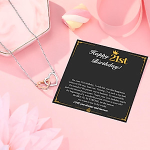 UNGENT THEM 21st Birthday Gifts for Her 21 Years Old Birthday Gifts Ideas Necklace 21st Birthday Decorations for Her Daughter Women