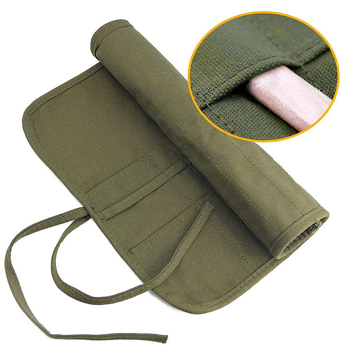 JTDEAL Paint Brush Holder, 22 Slots Paint Brush Storage for Acrylic Oil Watercolor Gouache Artist Paint Brush Roll Canvas Pouch, Silver White Holds 100 Brushes