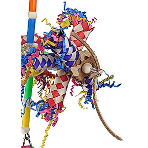 Bonka Bird Toys 1142 Nova Perch Colorful Bamboo Shreddable Chew Parrot Parrotlet Cockatiel African Grey