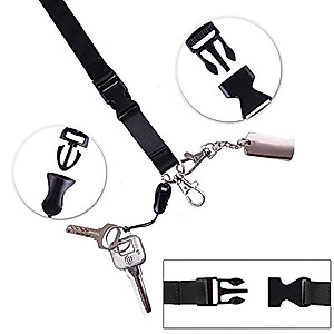 YOUOWO 5 Pack Office Neck Lanyards Detachable Buckle Enhanced Model Hook breakaway Strap lanyard for ID Badge,Key,women men Phones USB Whistles Nylon Black,blue,yellow,orange,purple