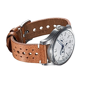 ALPINE Genuine Vintage Leather 22mm Watch Band - Replacement Watch Bands for Women & Men - Watch Strap with Quick Release Stainless Steel buckle - Compatible with Regular & Smart Watch Bands - Tan