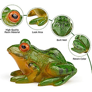 IKAYAS 4 Pcs Cute Miniature Frog Statue Outdoor Garden Frog Statue Frog Figurines Frog Accessories Animal Sculpture Simulated Frogs for Garden Yard Decorations