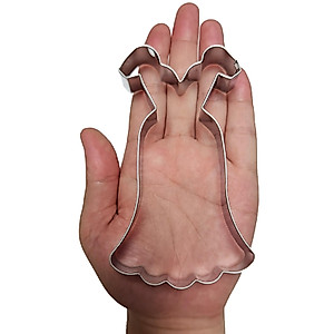 Large Size Dress Shaped Cookie Cutter, Stainless Steel Short Sleeved Wedding Dress Princess Dress Cookie Cutter, 4.9 Inches