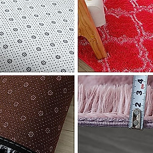 Reyox Fluffy Soft Geometric Area Rug, Plush Shaggy Carpet for for Living Room Bedroom Home Décor White Blue Star 5.2 x 6.6 Feet