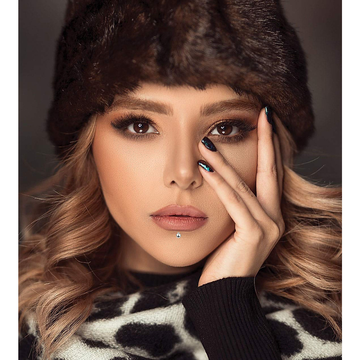 EVELICAL 48Pcs 16G Surgical Steel Lip Rings for Women Acrylic Labret Studs Monroe Conch Cartilage Tragus Helix Earrings Body Piercing Jewelry Style 1 8mm