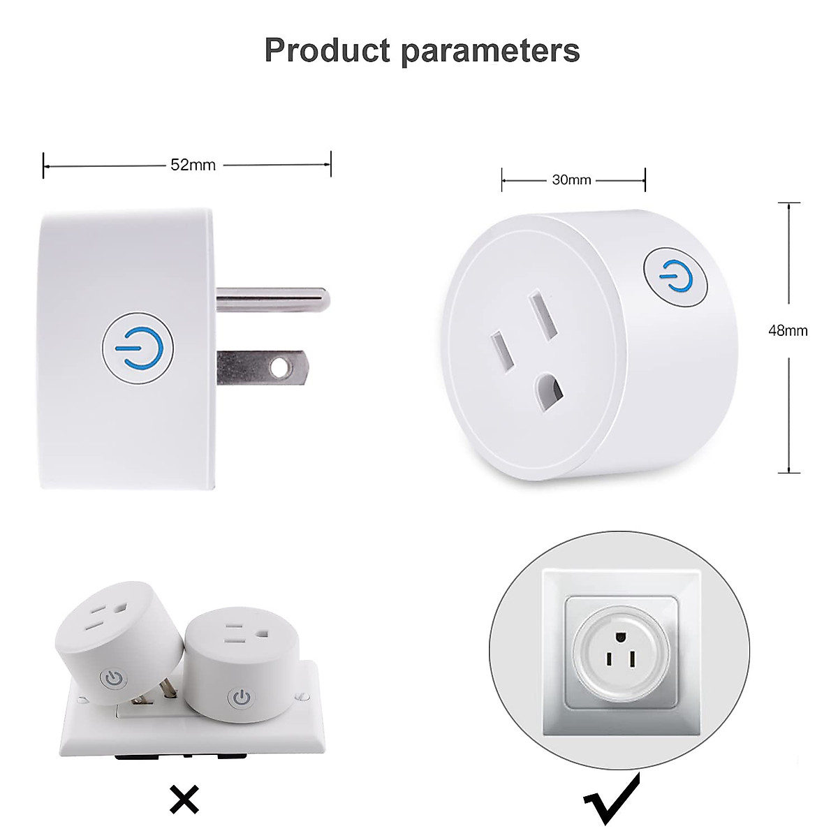 Sparkleiot Mini WiFi Smart Plug Outlet Voice Remtoe Control with Alexa Works with Google Assistant IFTTT, Tuya Smart APP Timer ,No Hub Required