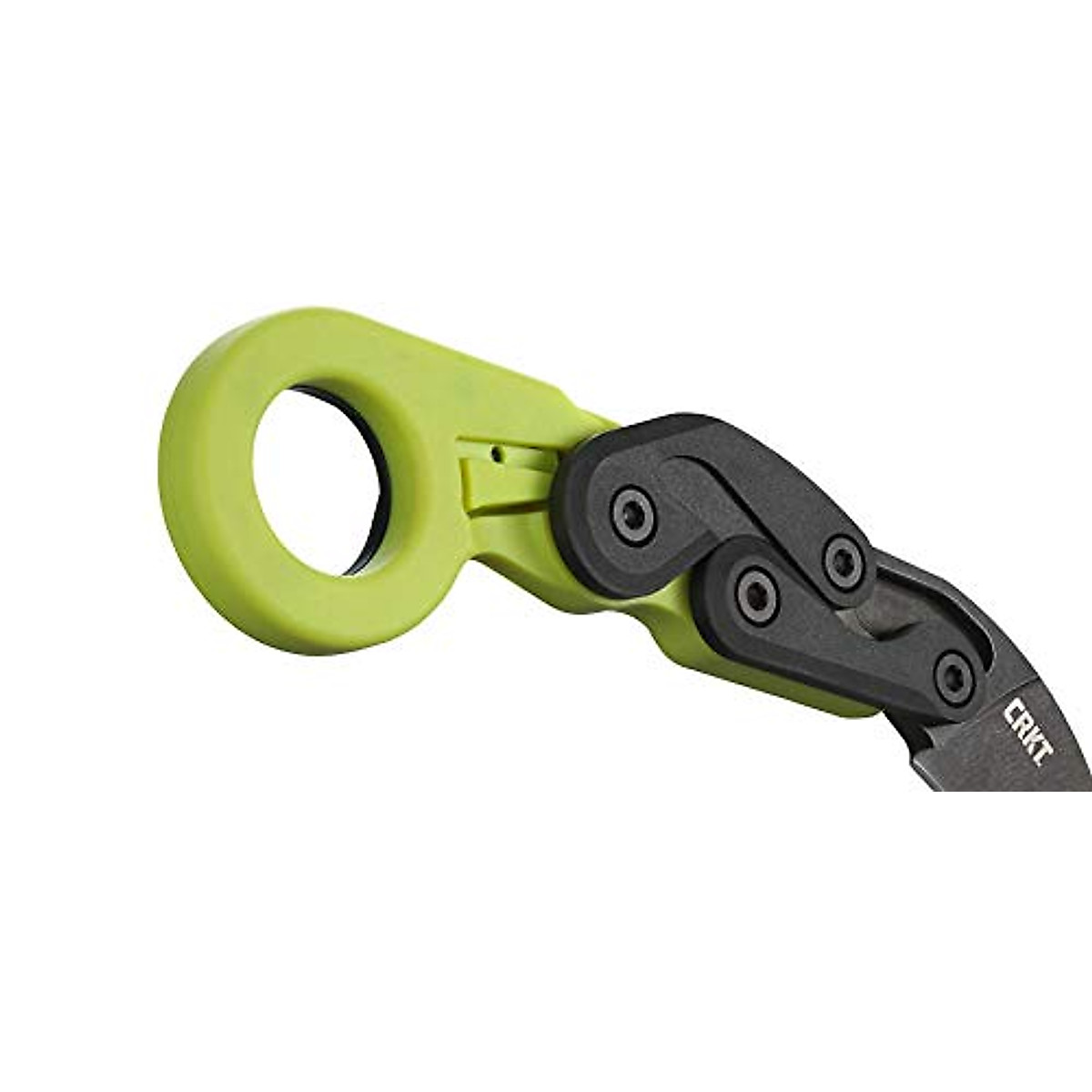 CRKT Provoke Zap Kinematic EDC Folding Pocket Knife: Morphing Karambit, Black Stonewash Stainless Steel Blade, Green Grivory Handle with Integrated Safety Lock, Low Profile Pocket Clip 4041G