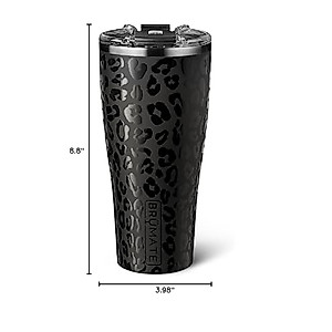 BrüMate Nav XL 32oz 100% Leak Proof Insulated Travel Tumbler with Magnetic BevLock™ Lid - Double Wall Cup-Holder Friendly Stainless Steel Mug (Onyx Leopard)