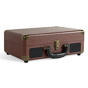 Victrola Journey+ Bluetooth Suitcase Record Player, Dark Brown (VSC-400SB-DBR-SDF)