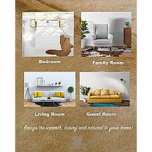 bonanza leathers Genuine Cowhide Rug Classic Tricolor Size S/L/XL 5X6/6X7/7X8 FT (L)