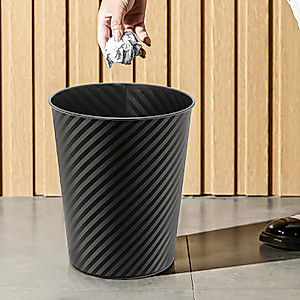 Magshion Small Trash Can Wastebasket, Open-Top Garbage Bin Container Paper Waste Basket for Bathrooms, Laundry Room, Kitchens, Offices, Kids Rooms, Dorms (1.3 Gallon, 2 Pack, Black)