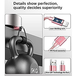 iPhone Charger Apple Mfi Certified (10ft 6ft 6ft 3ft) 4 Pack iPhone Charging Lightning Cables(Purple Silver Pink Gold) Nylon Long Chargers Cord Compatible iPhone 12 13 Pro Max 11 XS XR SE 8 7 Plus 5s