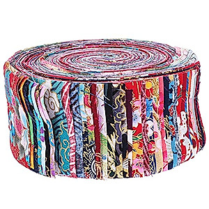 ARTIBETTER Fabric Quilting Strips Floral Jelly Roll Fabric Cotton Craft Fabric Bundle Craft Sewing Squares Bundle Multicolor Patchwork Gift Wrapper for DIY Craft Patchwork Colorful 36pcs